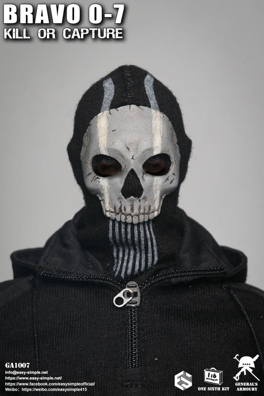 Bravo 0-7 Kill Or Capture - Black Balaclava w/Skull Face Mask ...