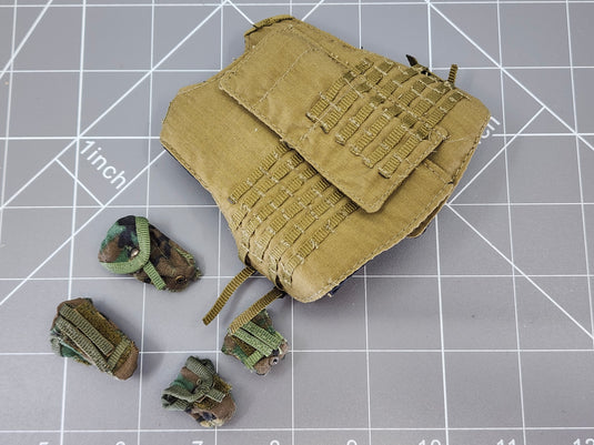 BAM 1/6 Coyote Tan Molle Plate Carrier Vest W/ Pouches (Dragon ...
