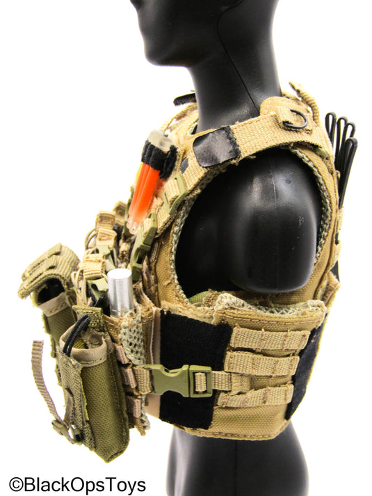 Tan MOLLE Assault Vest w/Pouch & Gear Set – BlackOpsToys