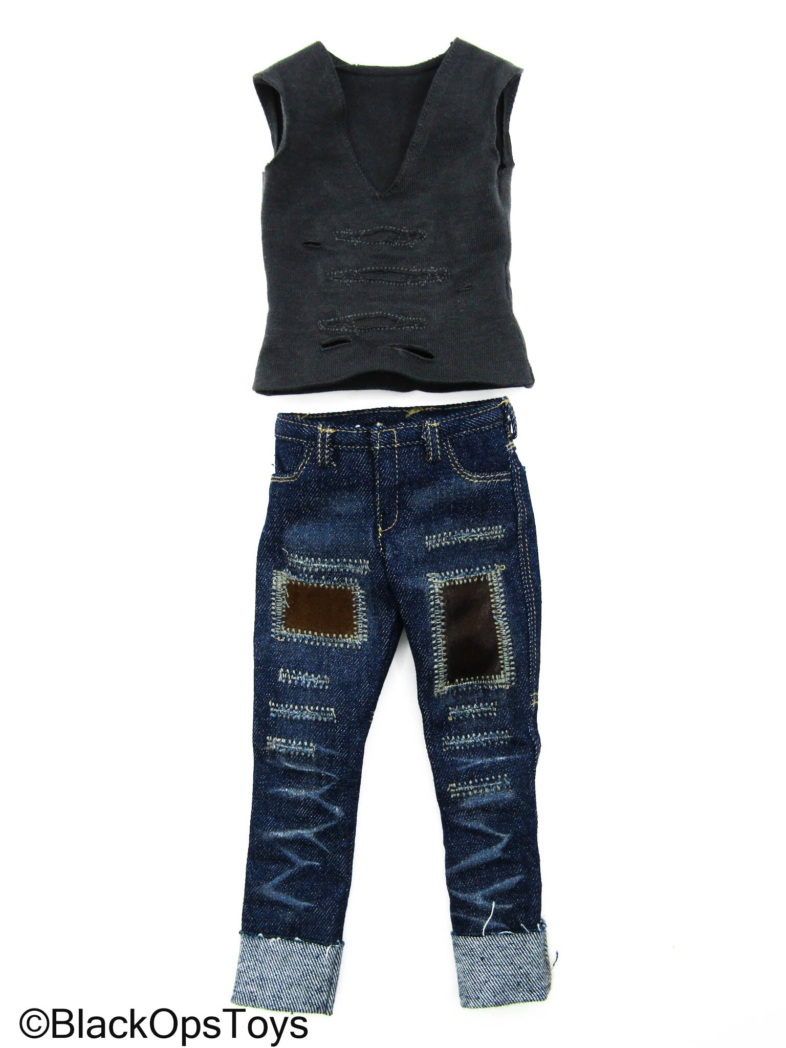 Gangsters Kingdom Augustine - Blue Denim Jeans w/Grey Ripped Shirt ...