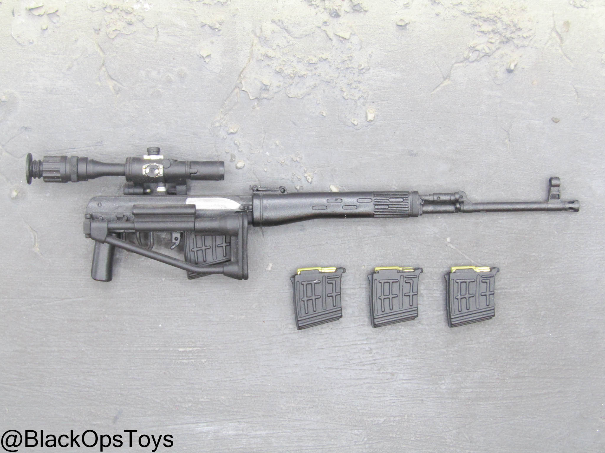 Black Dragunov SVD Sniper Rifle w/Folding Stock – BlackOpsToys