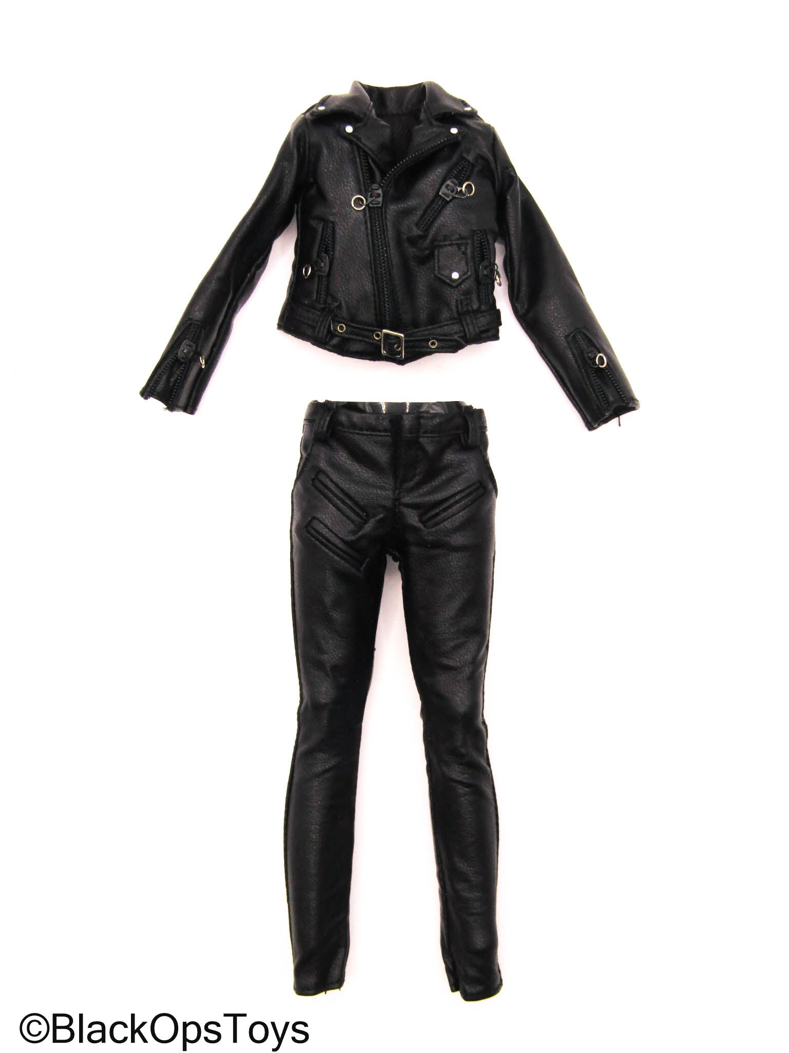 Female Black Leather Like Biker Uniform Set – BlackOpsToys