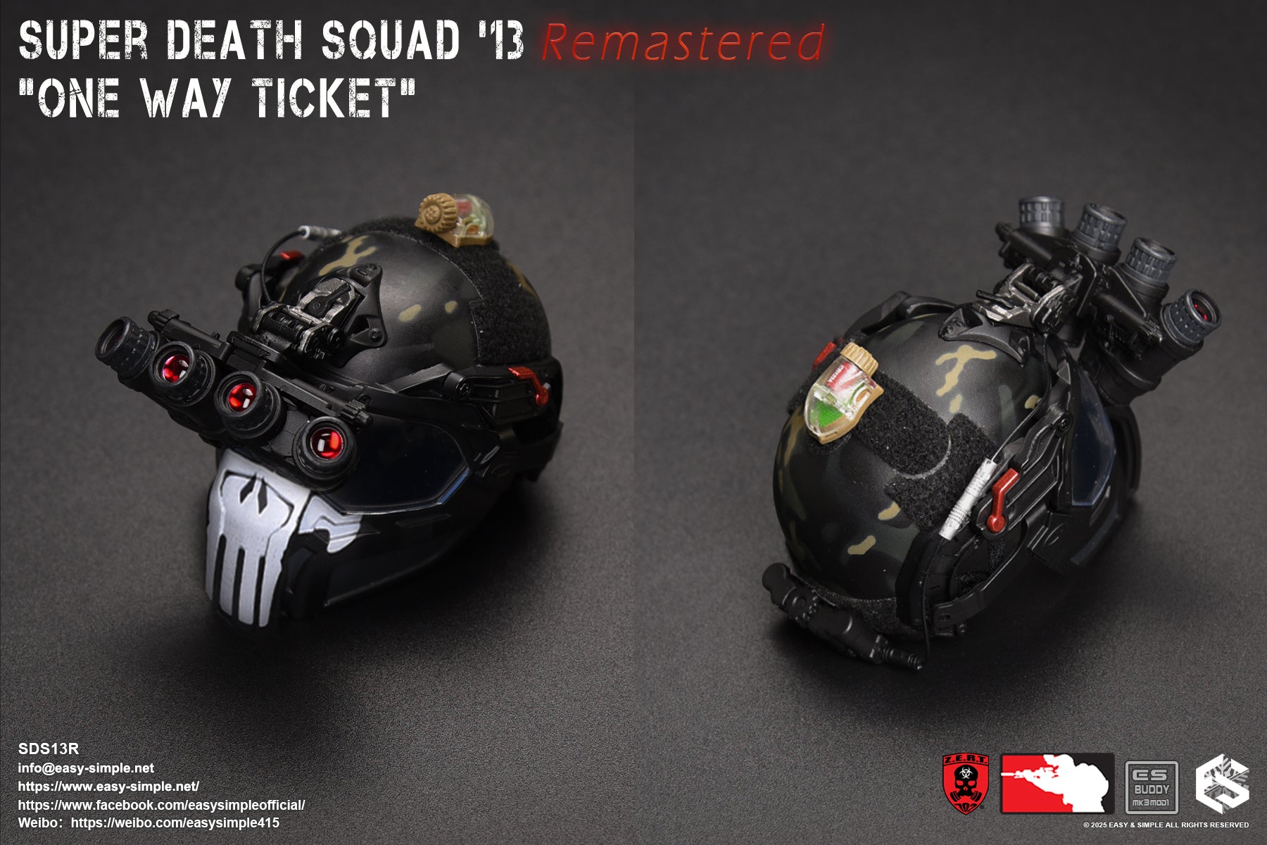 ZERT SDS13 Remastered - Black Multicam Helmet w/Visor & NVG Type 1 ...