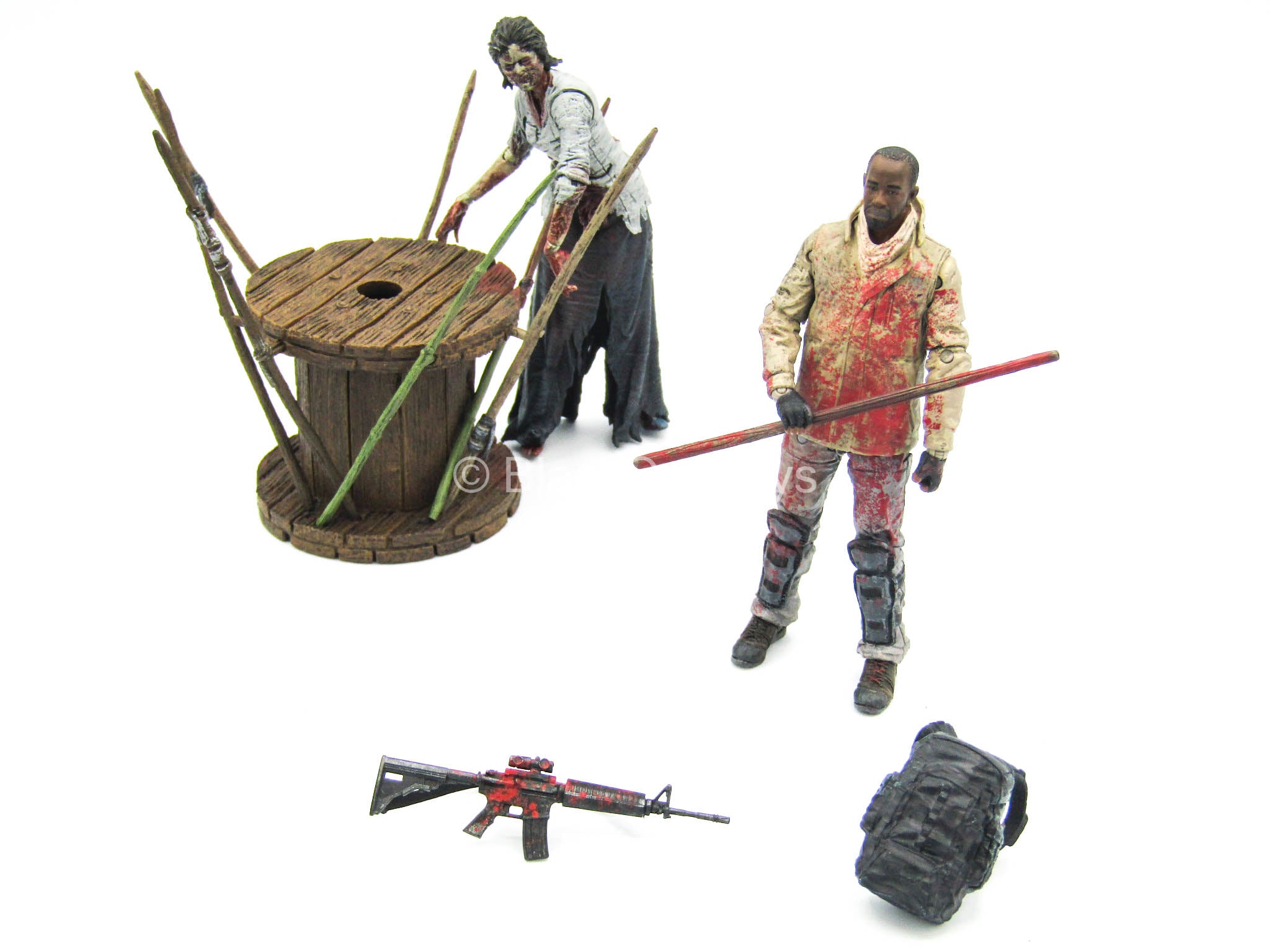 5 INCH SCALE - TWD - Morgan w/Impaled Walker & Survival Gear Set ...