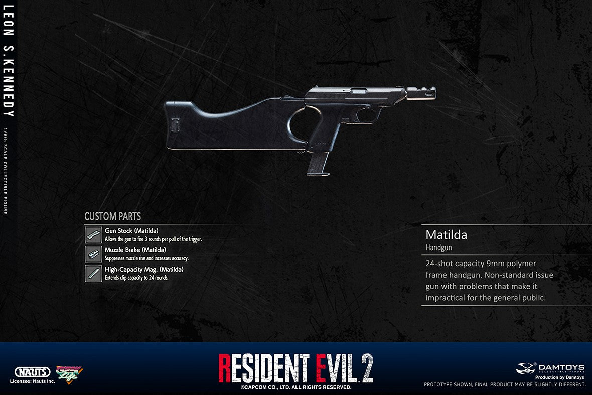 Resident Evil 2 - Leon Kennedy - Matilda Pistol w/Stock – BlackOpsToys